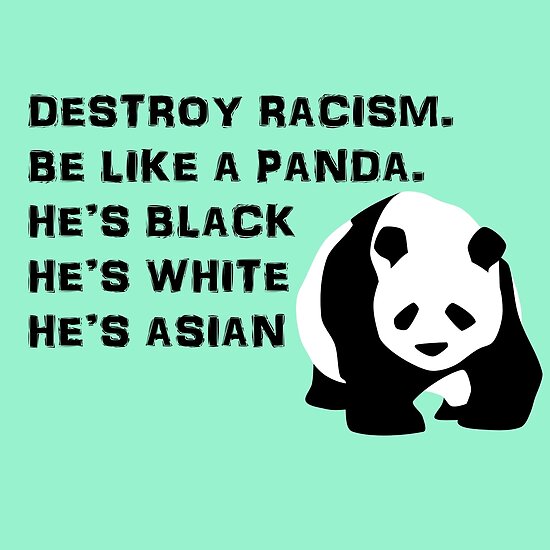 "Be like a Panda, No Racism" Posters by Ares286 | Redbubble