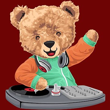 "DJ bear" Sticker for Sale by Nur Ataturk | Redbubble