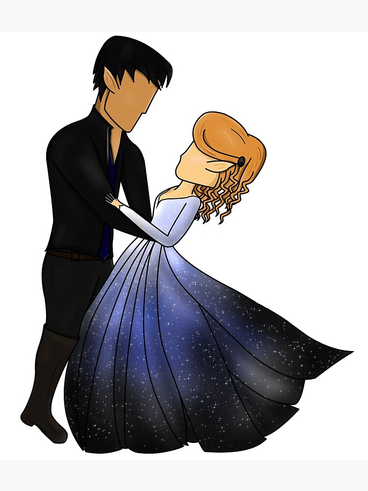 Feyre And Rhysand Dancing Poster By Nerdling484 Redbubble