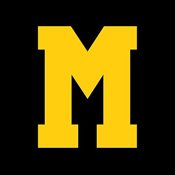 "Alphabet, Yellow M, Sports letter M" Sticker for Sale by TheCultStuff ...