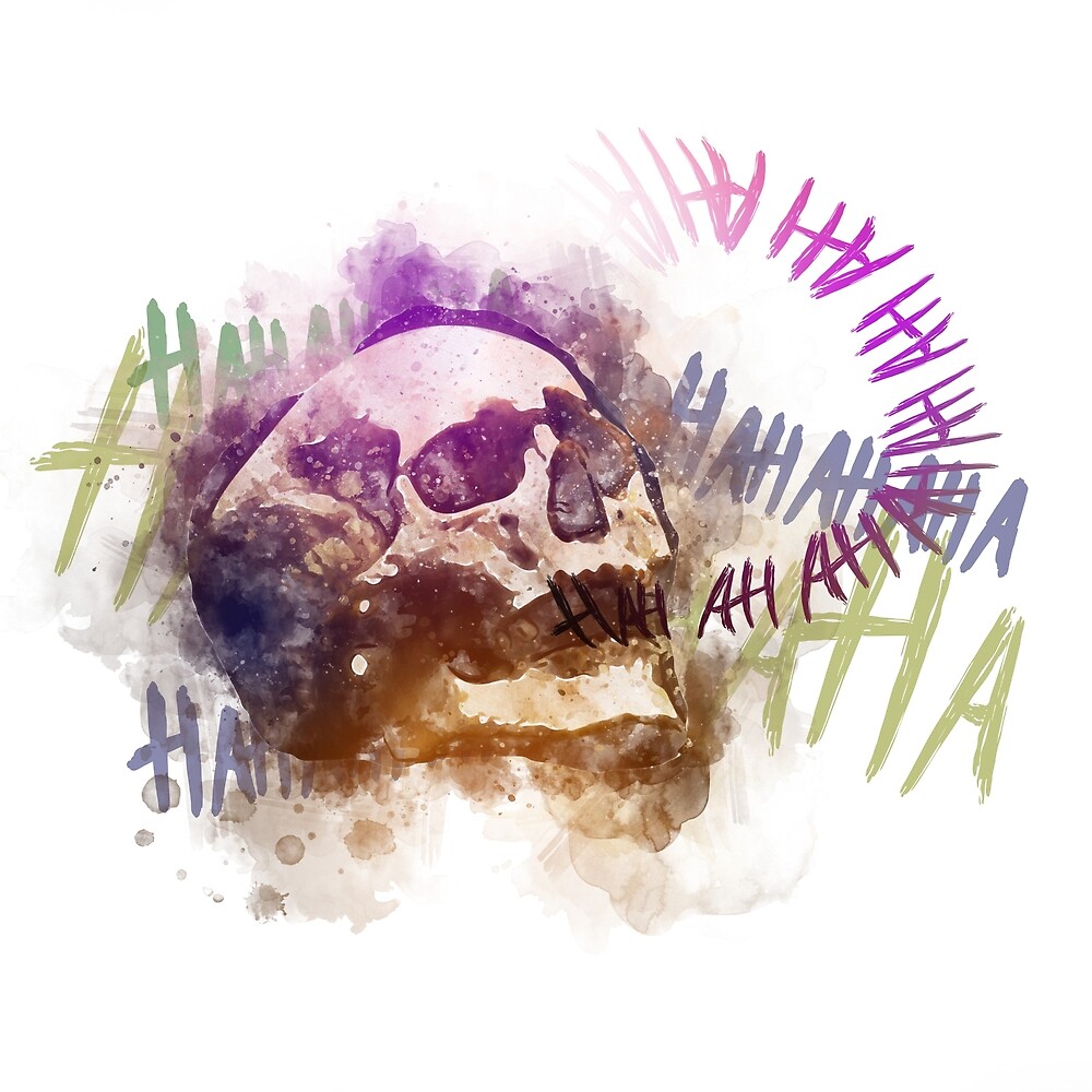 "Watercolor Laughing Skull" by insomniacart | Redbubble