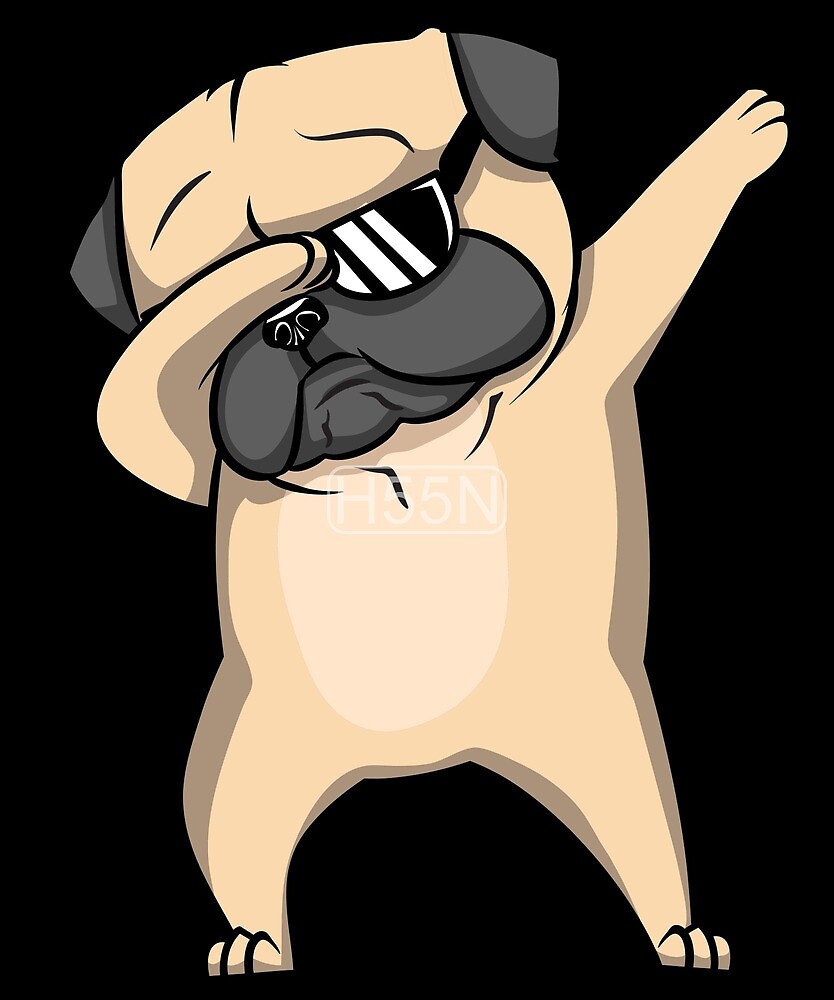 "Dabbing Pug T-Shirt" by H55N | Redbubble