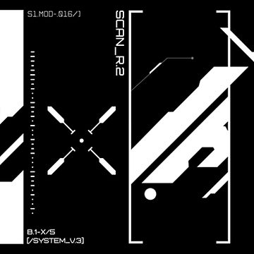 "Cyber techwear scan typography decal " Sticker by Arez Xzan | Redbubble