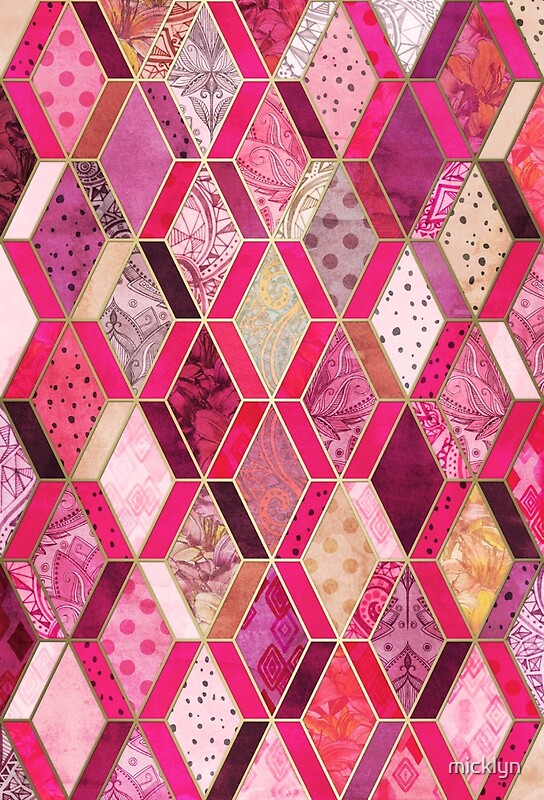 "Wild Pink & Pretty Diamond Patchwork Pattern" by micklyn | Redbubble
