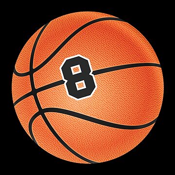 "Basketball ball number 8, eight" Sticker for Sale by TheCultStuff ...