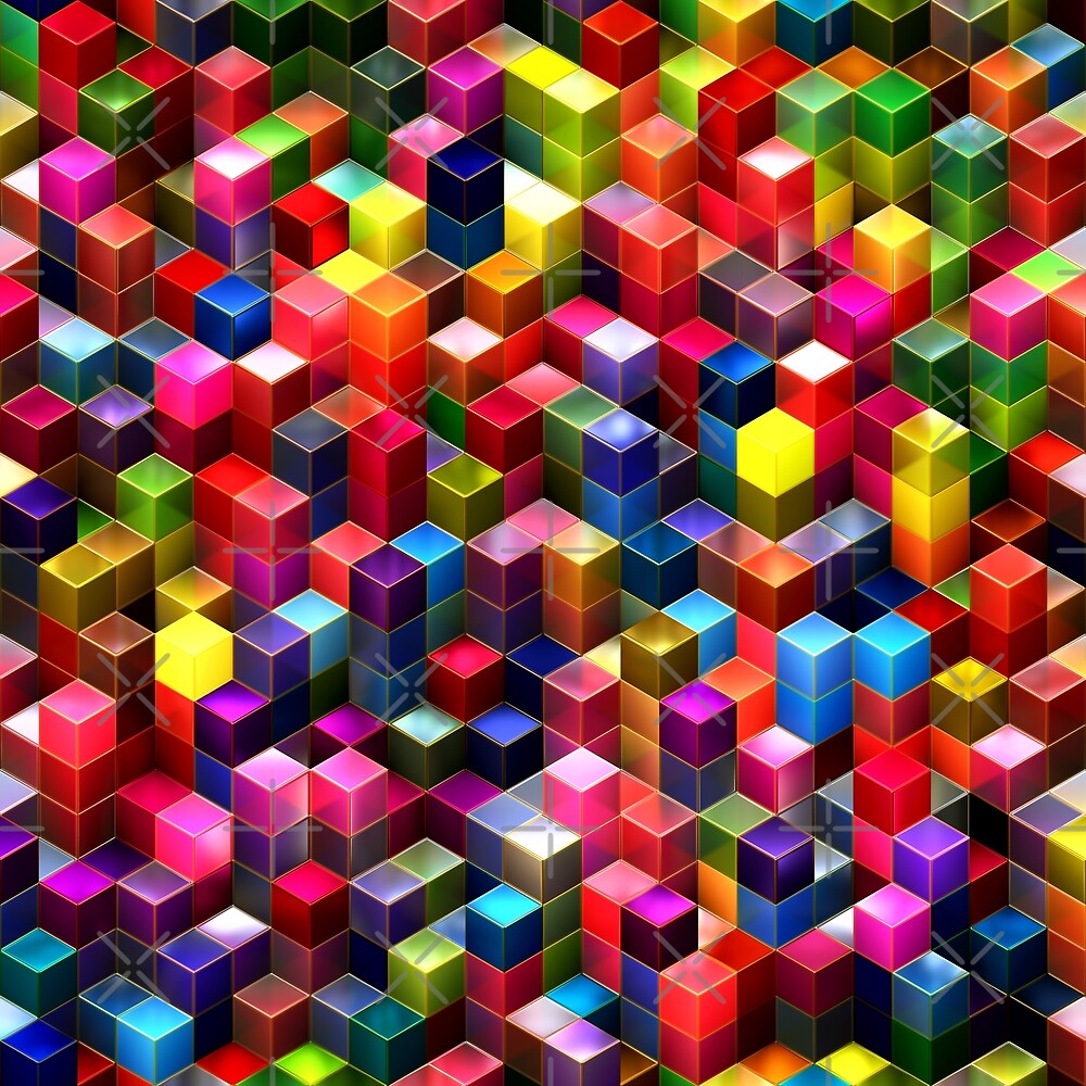 "Colorful Cubes" by illustrart | Redbubble