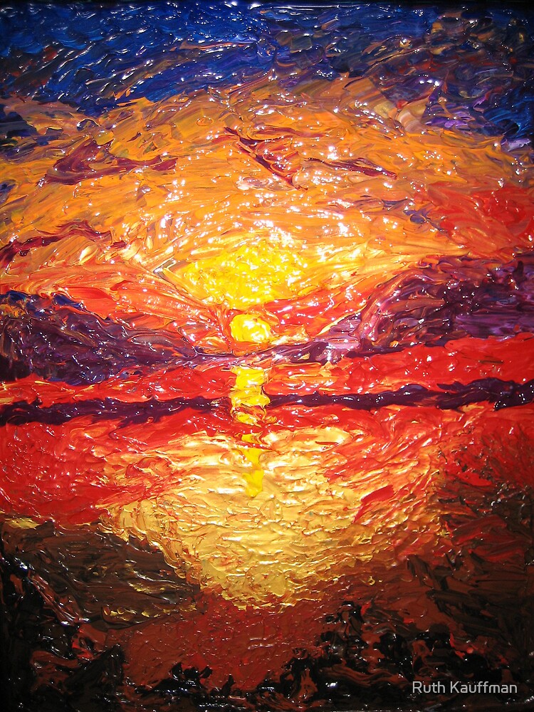 ""Abstract Sunset Finger painting"" by Ruth Kauffman | Redbubble