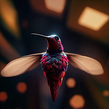 "8K photo realistic hummingbird wearing a red cape feathers" Sticker ...