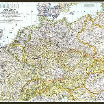""Germany: 1944 - Detailed map with neighboring countries ..." Poster ...