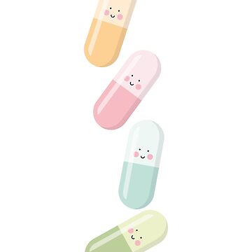 "Falling cute pills" Sticker for Sale by Eenig | Redbubble