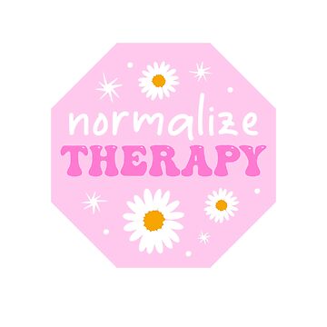 "Normalize Therapy Pink" Sticker for Sale by MariKatri | Redbubble