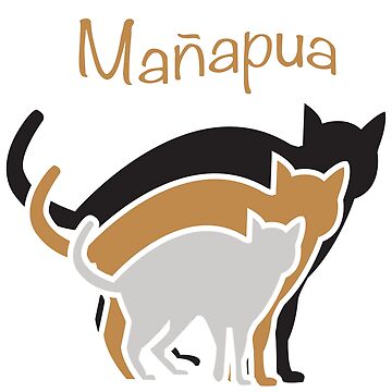 "Manapua Custom Name and 3 Cat Colors T-Shirt" Sticker for Sale by ...