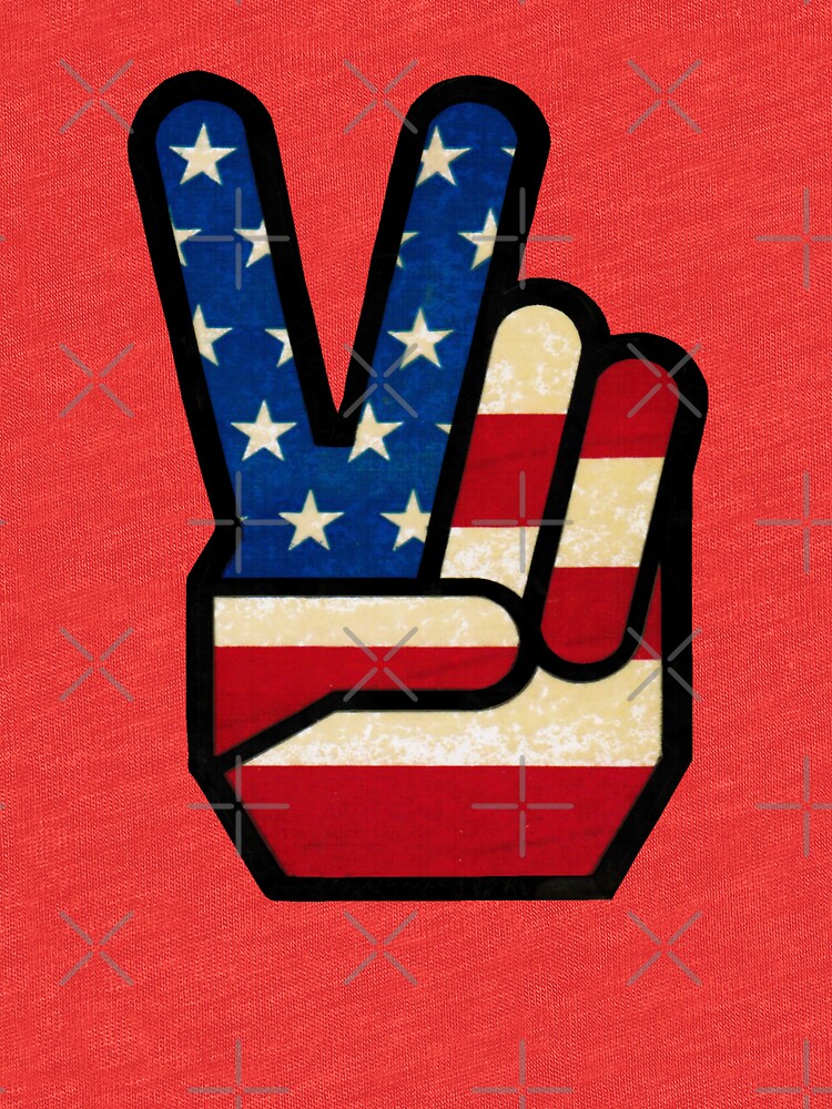American Flag Peace Hand Sign