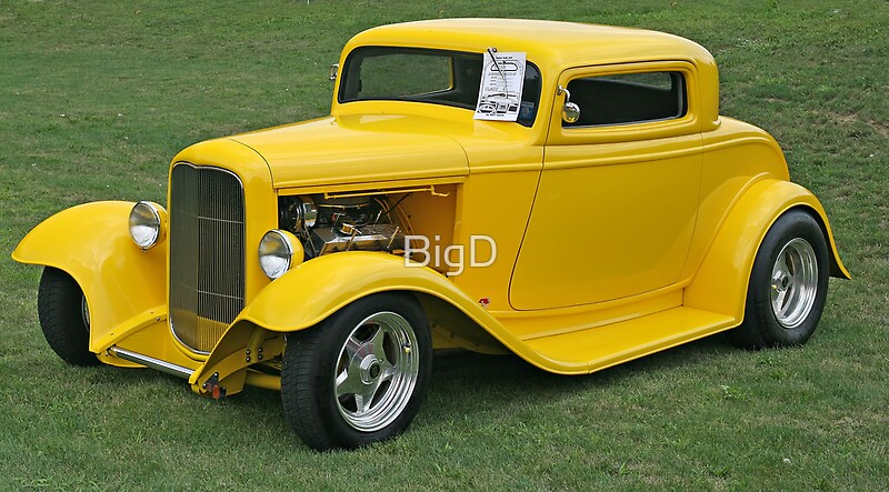 "Yellow Hot Rod" by BigD | Redbubble
