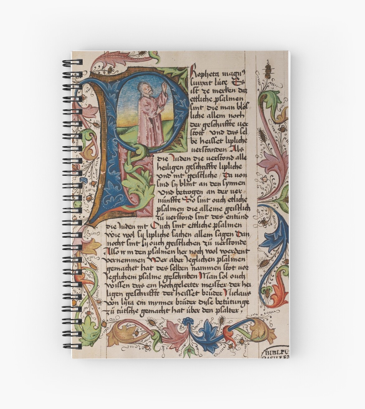 Cuaderno de espiral «P inicial en un manuscrito medieval iluminado» de ...