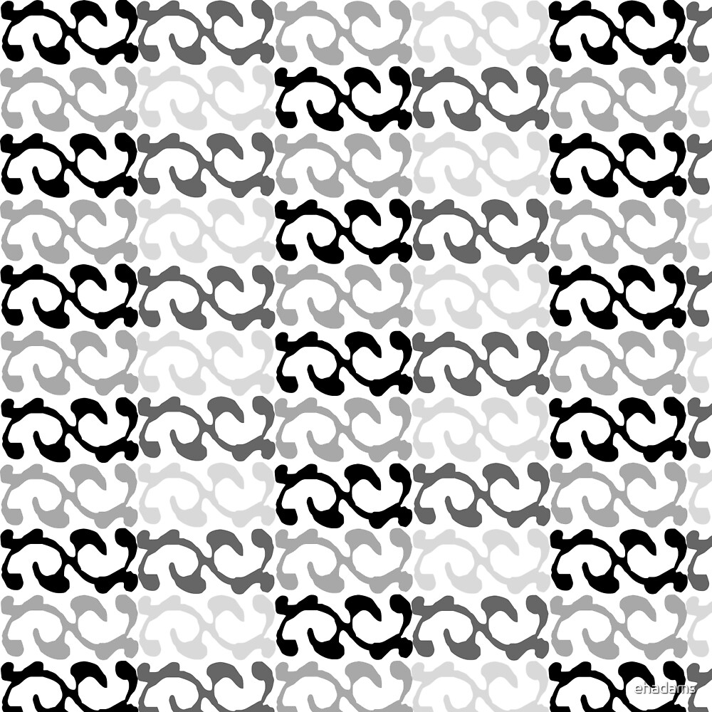 "Black, White and Gray Scroll Pattern" by ehadams | Redbubble