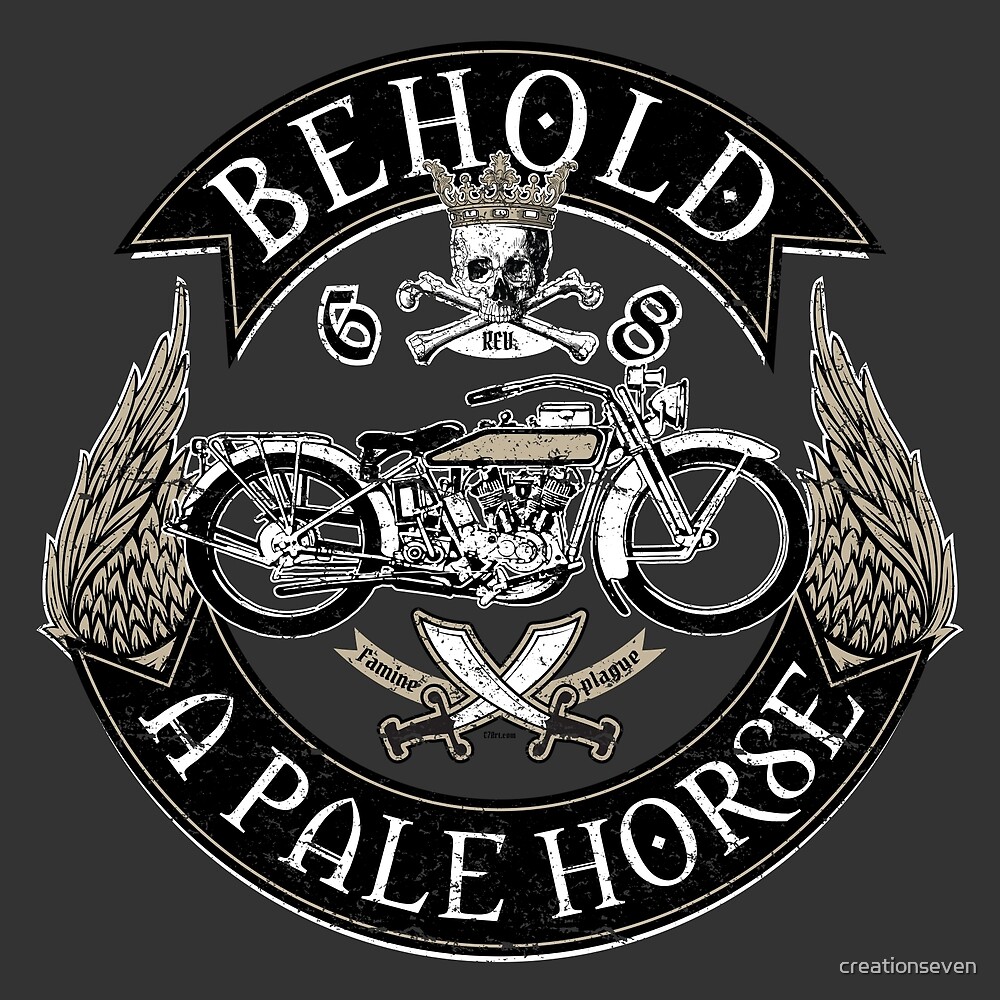"Behold a Vintage Motorcycle Bible Book of Revelation 6 Quote" by ...