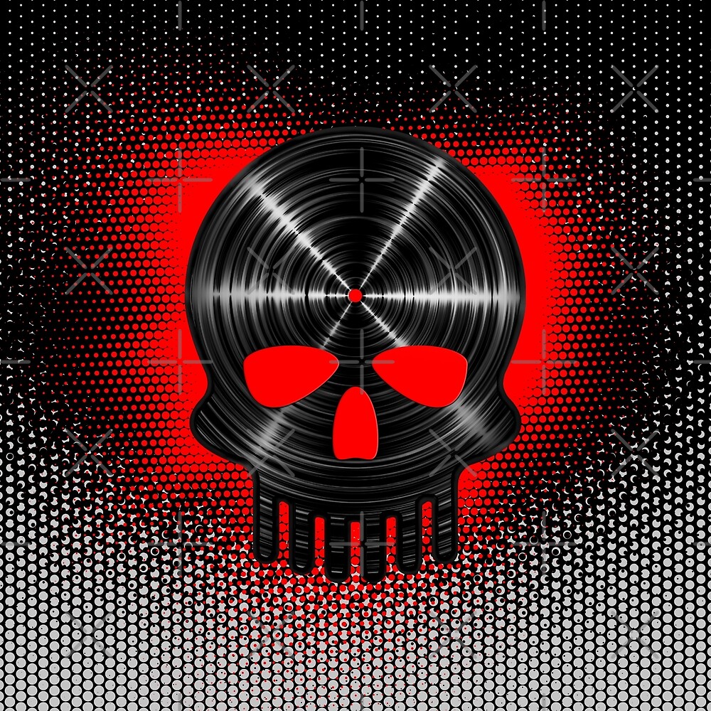 "Vinyl Skull RED" by GrandeDuc | Redbubble