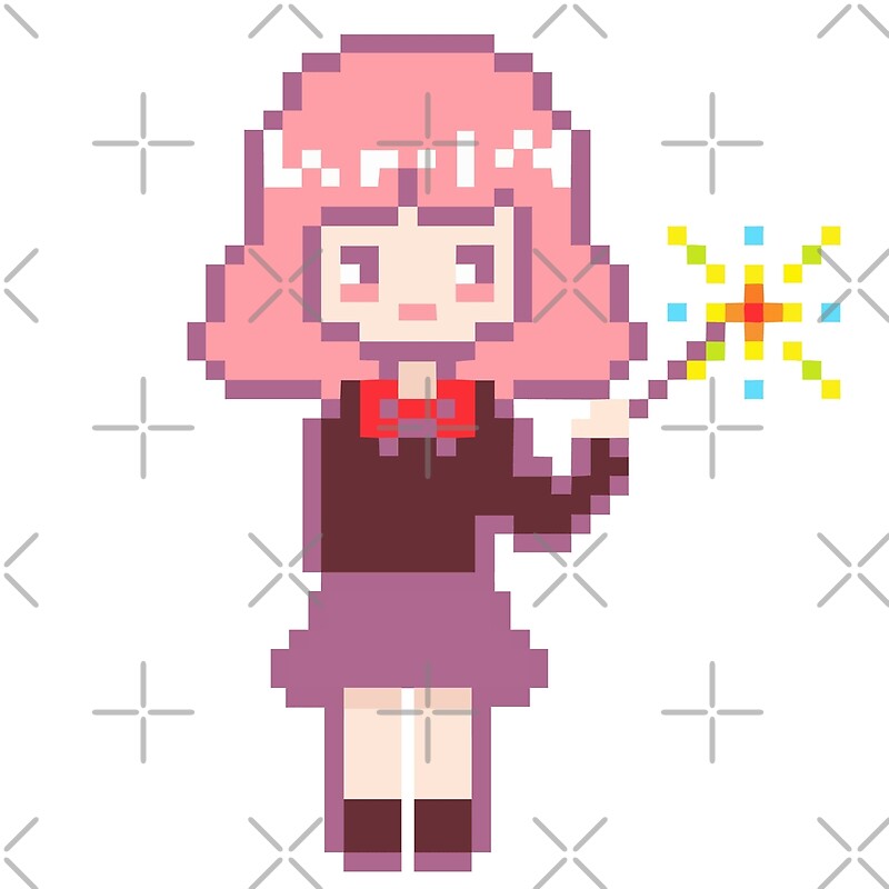 "8 bit Cute Girl" by mid0ri | Redbubble