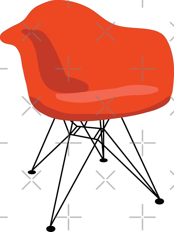 "Mid Century Modern Orange Chair" by jenbucheli | Redbubble