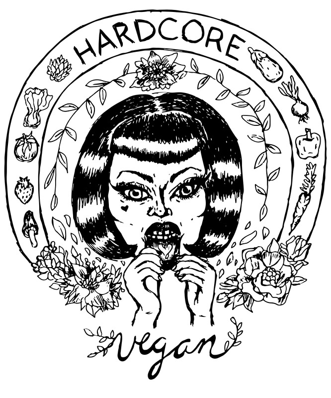 "Hardcore Vegan Punk Rock DIY Design" by lunaelizabeth | Redbubble
