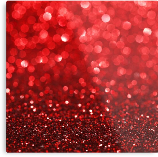 "Ruby-Red Bokeh Glitter & sparkles, modern design" Metal Print by ...