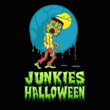 "Funny Halloween Zombie Cartoon, Halloween Fast Food, Junkies Halloween ...
