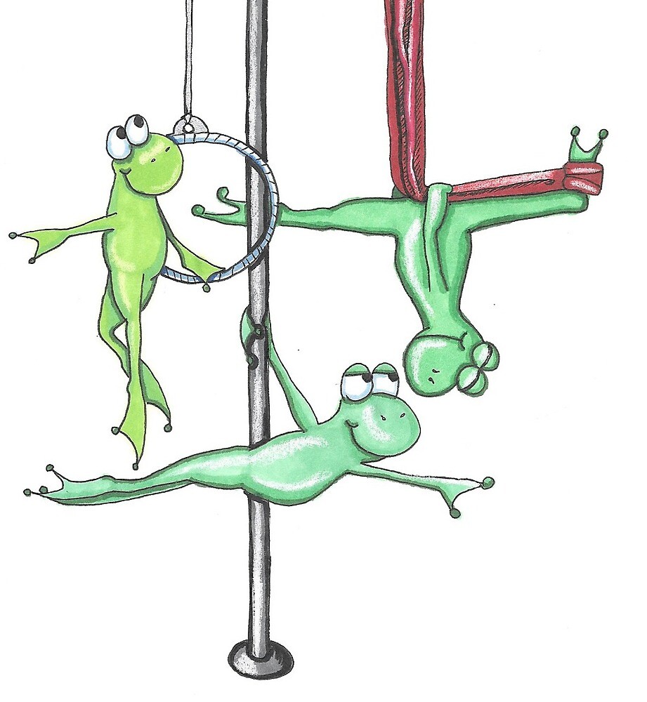"Circus Frogs Aerialist Amphibians Print" by PonyPoison | Redbubble