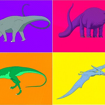 "Dinosaurs Pop Art" Sticker for Sale by franktact | Redbubble