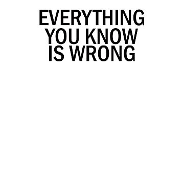 "EVERYTHING YOU KNOW IS WRONG" Sticker for Sale by pmachnick | Redbubble