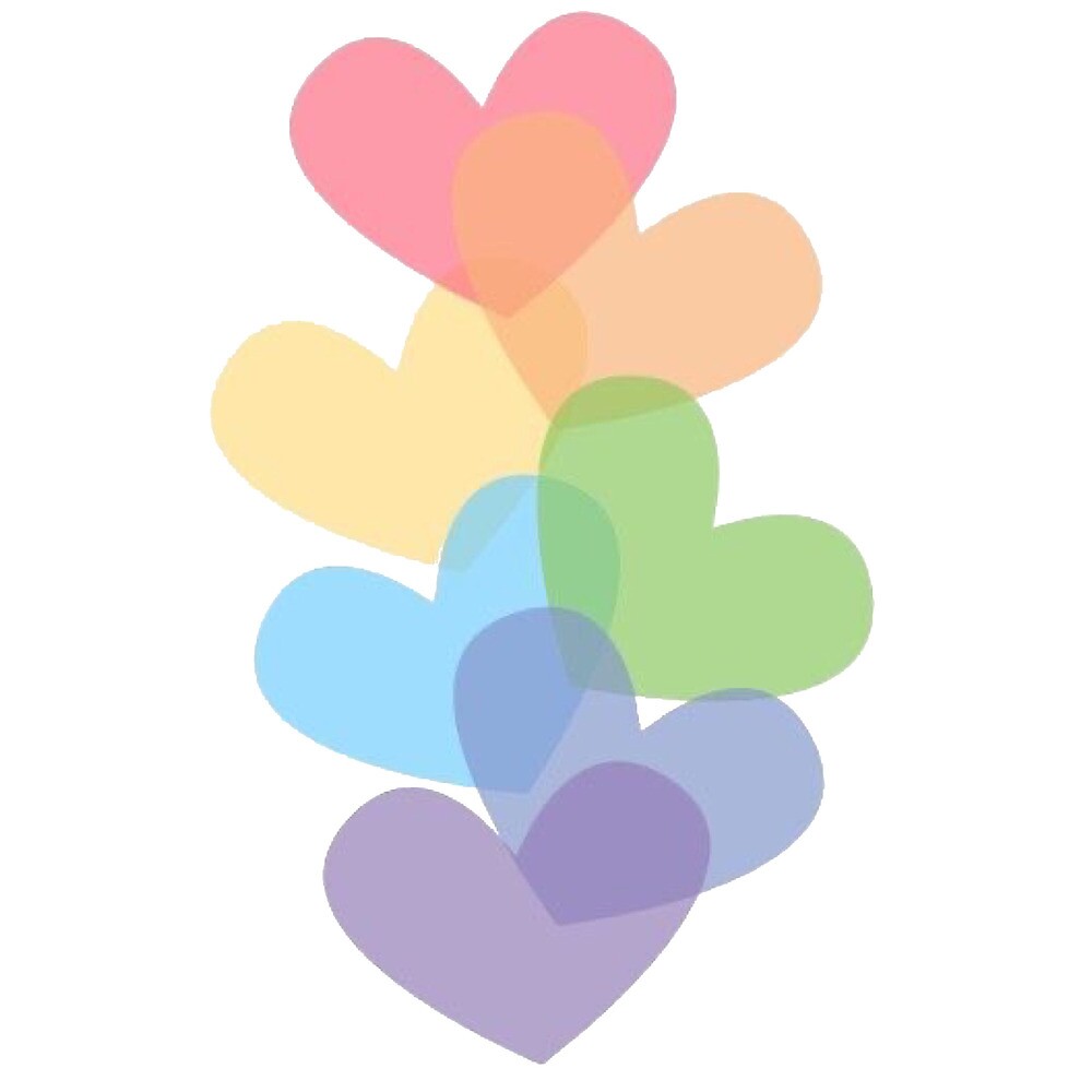 "Rainbow Hearts " by Mseabro | Redbubble