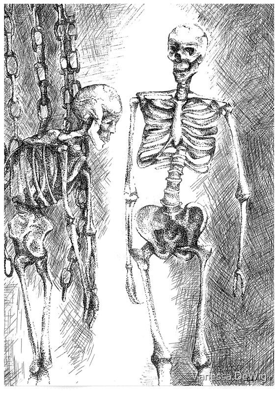"skeleton in chains" by Vanessa DeWig | Redbubble
