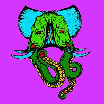 "Elephant psychedelic octopus elefante psicodelico polvo" Art Board ...