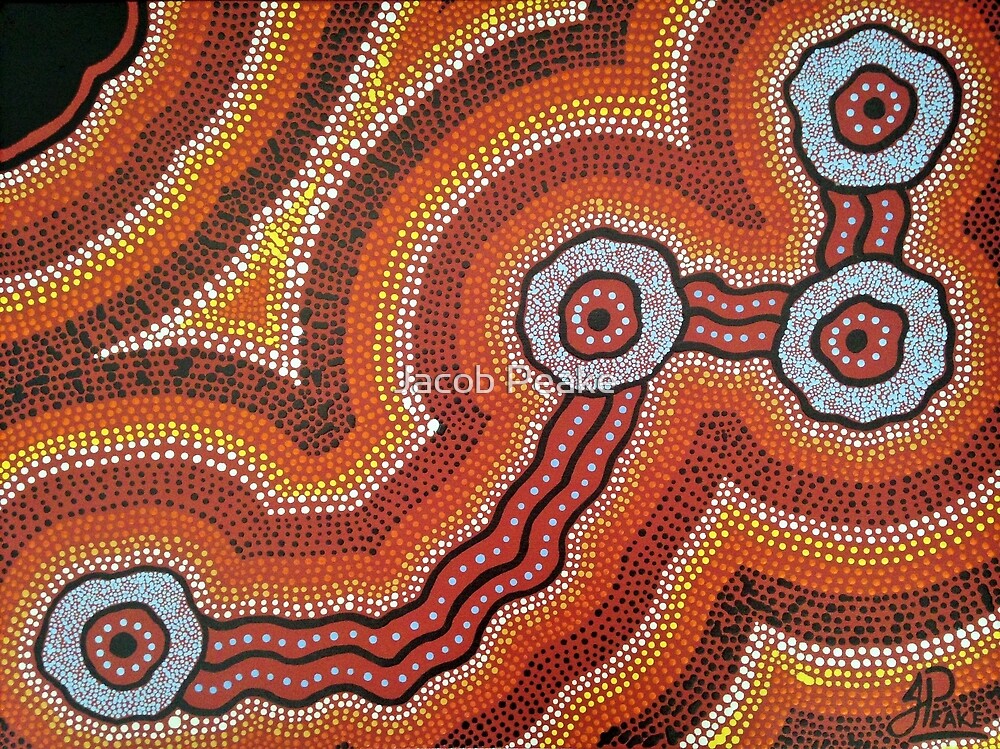 "Aboriginal Waterhole Journey" by Jacob Peake | Redbubble