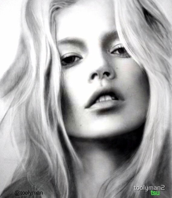 "Kate Moss -pencil drawing" by toolyman2 | Redbubble
