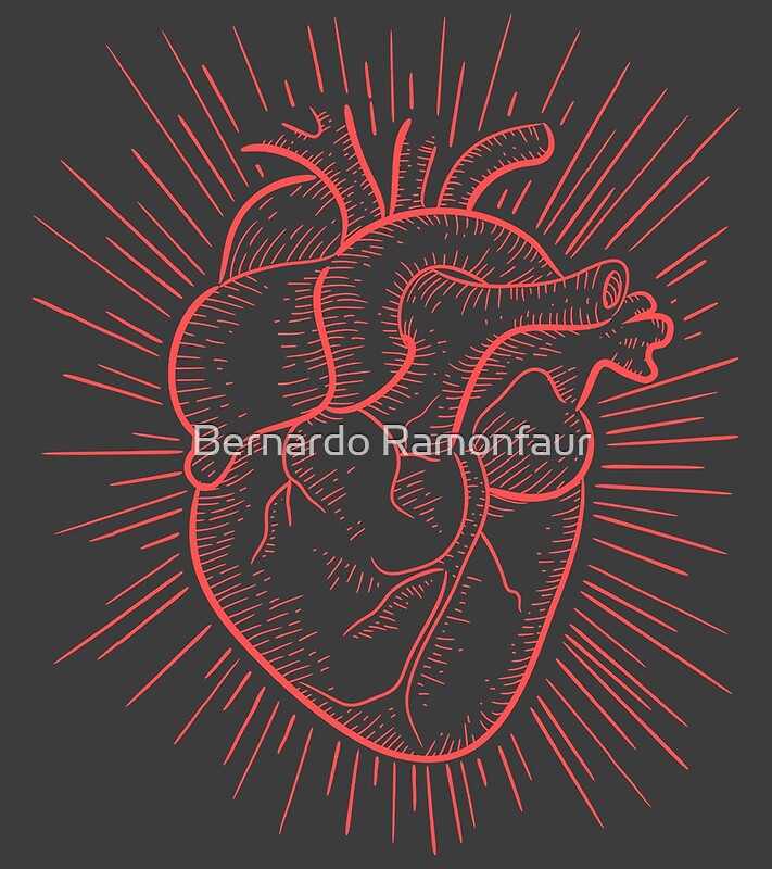 "Red human heart illustration" by Iknu Art and design | Redbubble