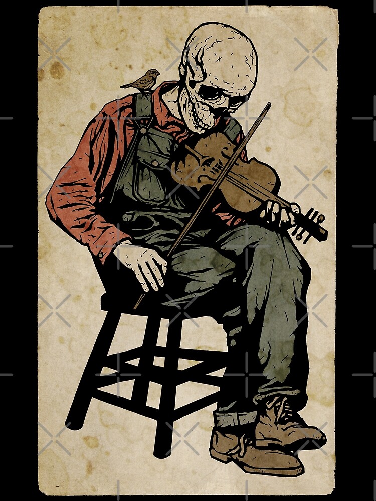 "The Death Fiddler And His Sparrow Companion" by matthewdunnart | Redbubble