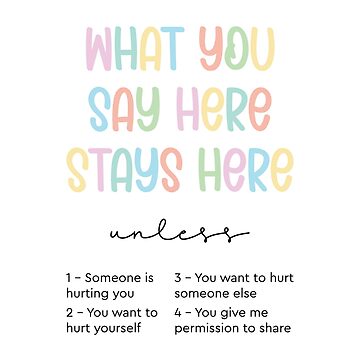 "What You Say Here Stays Here | Confidentiality Sign | Pastel Rainbow ...