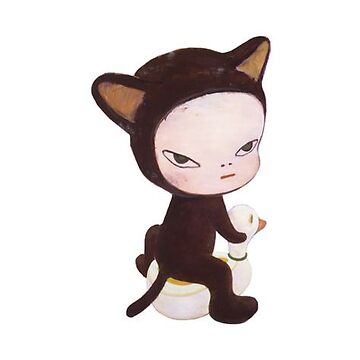 "Yoshitomo Nara Cat" Sticker for Sale by demaresg | Redbubble