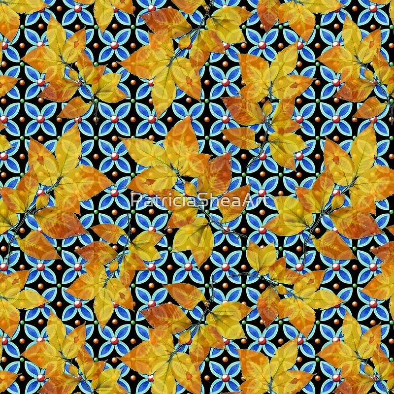"Heraldic Autumn Leaves" by PatriciaSheaArt | Redbubble