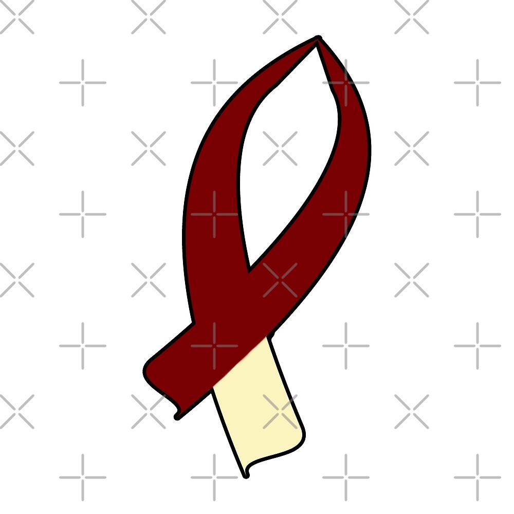 "Awareness Ribbon (Burgundy & Cream)" by blakcirclegirl | Redbubble