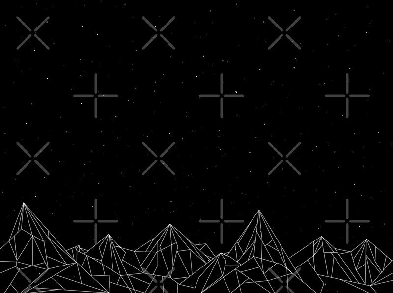 "Night Court Mountains - Black (OLD VERSION)" by floeing | Redbubble
