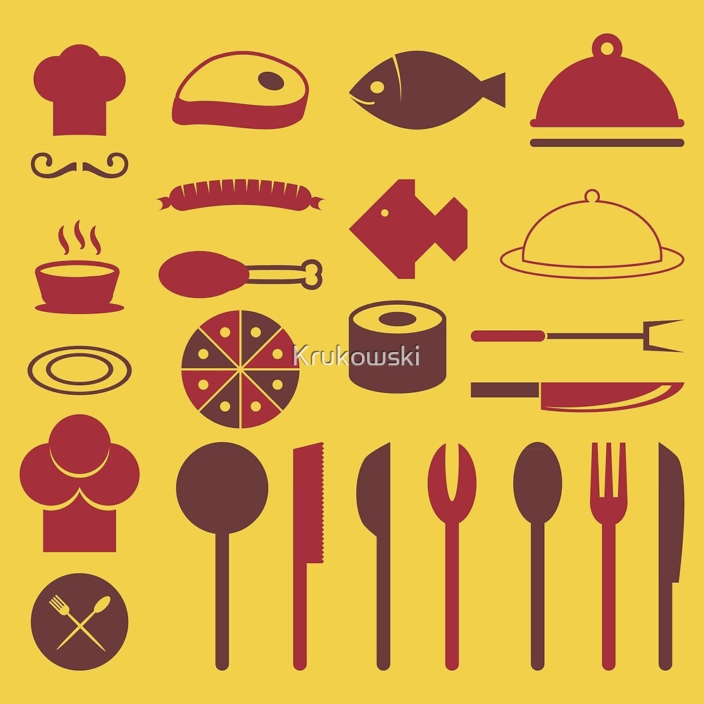 "Food Restaurant Pattern" by Krukowski | Redbubble