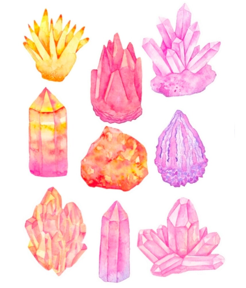 "Warm Colored Crystals" by emmapink05 | Redbubble