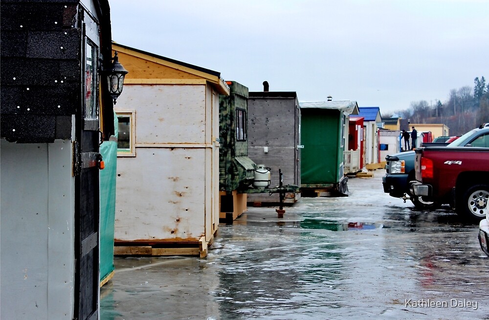 "The Renforth Ice-fishing Village II" by Kathleen Daley | Redbubble