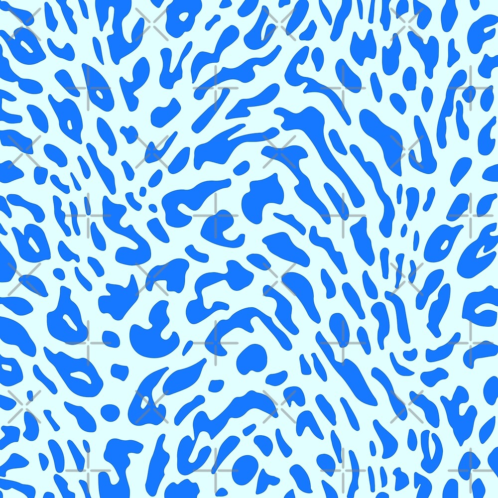 "Leopard Animal Print Blue Pattern" by patternsoup | Redbubble