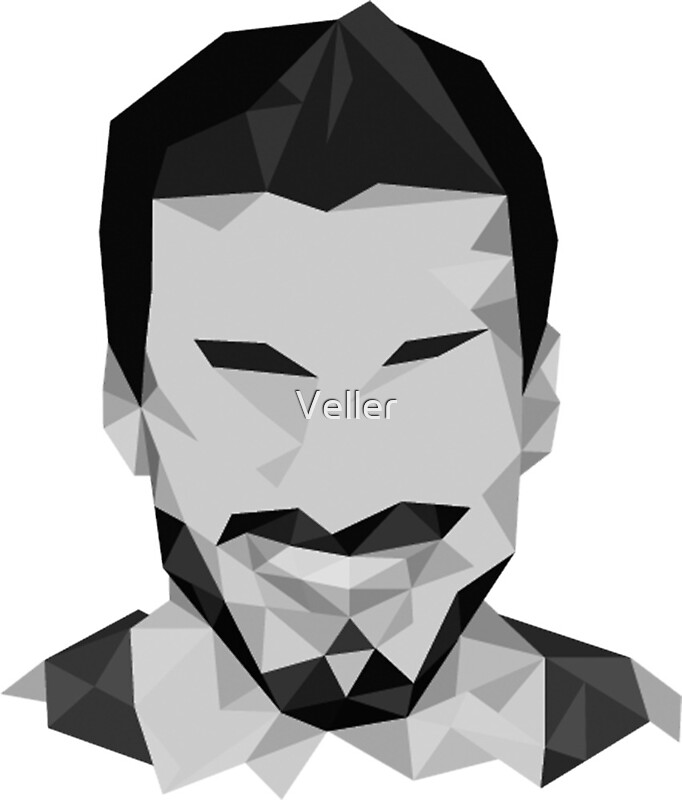 "Low Poly B&W Face" by Veller | Redbubble
