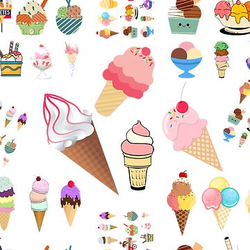 "Ice cream cones, Cute and colorful patterned design " Sticker for Sale ...