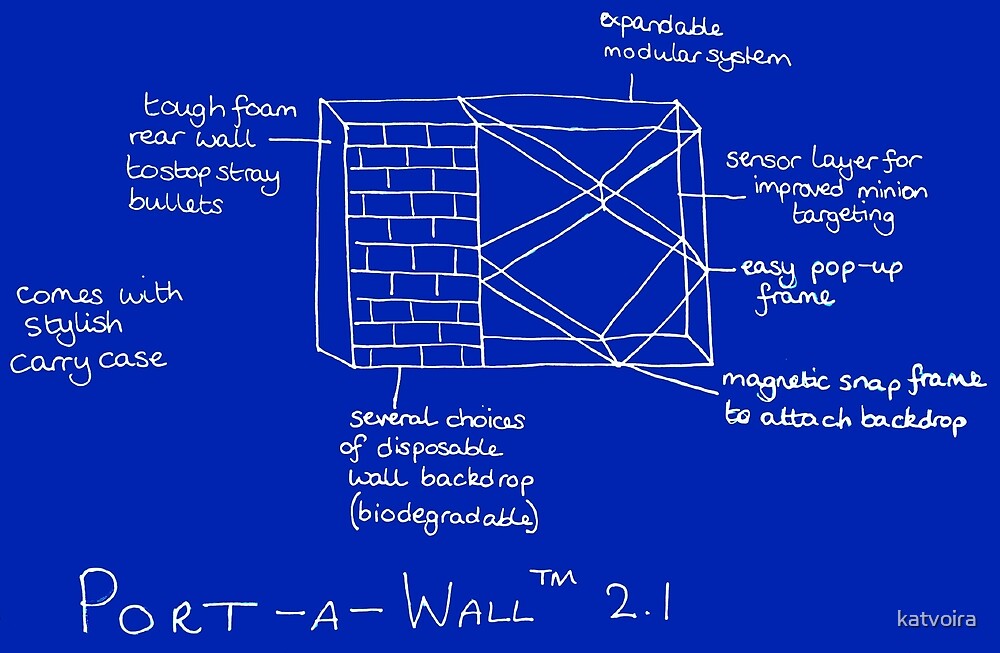 "Evil Overlord Blueprints: Port-a-wall" by katvoira | Redbubble