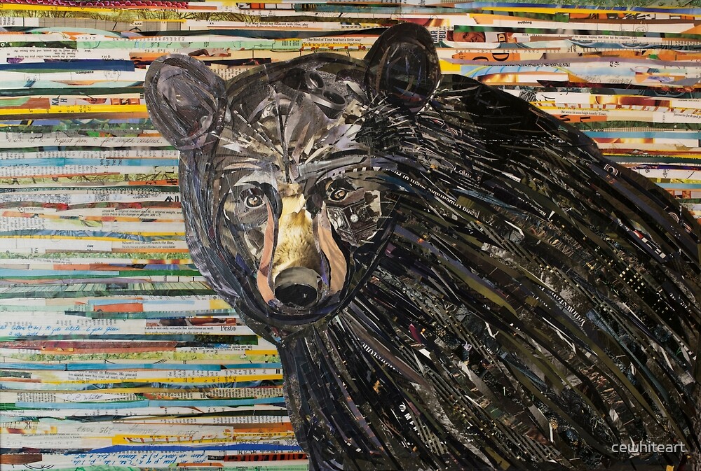"Black Bear Collage Art Unique" by cewhiteart | Redbubble